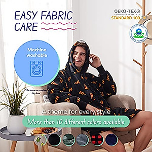 Sherpy Wearable Blanket, Sherpa Blanket for Men, Women, and Teenagers, Super Warm Hoodie Blanket, Sherpa & Micro Fleece Lined Blanket Sweater, Large Pocket, Zip Up Oversized Wearable Blanket