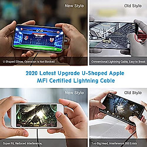 3Pack 90 Degree iPhone Charger 10ft, Apple MFi Certified 10 Feet Lightning Cord Long, Nylon Right Angle 10 Foot Apple iPhone Charging Cable for Apple iPhone 13/12/11/11Pro/11Max/XS/XR /8/7/6S/SE/6/5