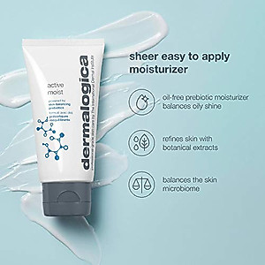 Dermalogica Active Moist - Oil-Free Lightweight Face Moisturizer - Helps Improve Skin Texture and Combat Surface Dehydration for Women and Men 3.4 Fl Oz