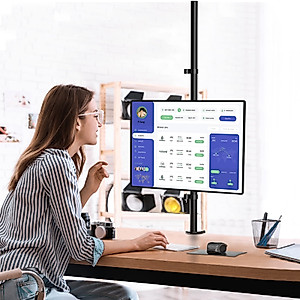 WALI Single Monitor Stand Desk Mount, 39 inch Tall Monitor Stand Fully Adjustable, Articulating Arm for Computer Screen up to 32 inch, 22lbs (M001XXL), Black