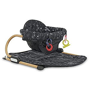 Dream On Me Snug N Play Floor Seat | Baby Seat | Top Notch Safety Features | Padded Baby Floor Seat | Bright Prints | Waterproof Fabric | Folds Flat | Easy to Store & Transport, Black & White