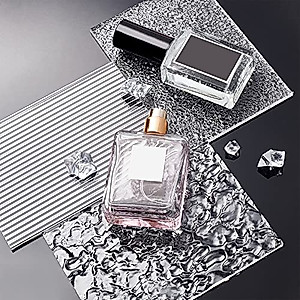 FINGERINSPIRE 3 Styles Clear Acrylic Rectangle Display Board Reflective Display Photography Background Board Acrylic Decor Board for Product Showing（Stripes, Water Ripples, Ice Patterns