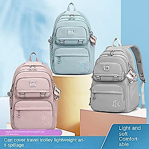 Travel Backpack Large Capacity Backpack Casual School Bag Primary and Secondary School Students Backpack Cute School Bag (light grey)