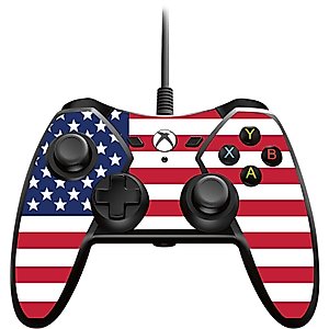 USA Wired Controller with American Flag Skin Compatible with Xbox One