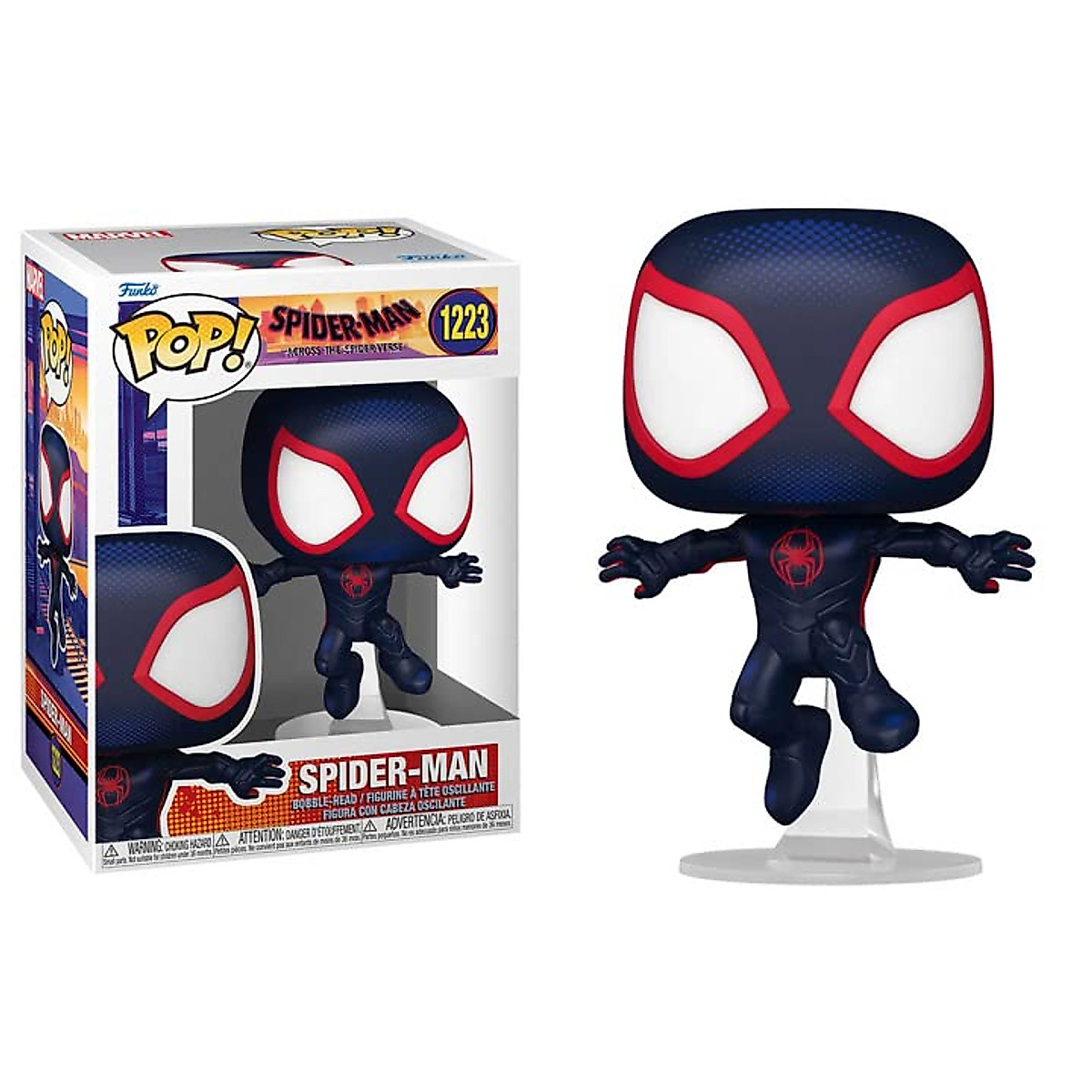 POP Marvel: Spider-Man: Across The Spider-Verse - Miles Morales as Spider-Man Funko Vinyl Figure (Bundled with Compatible Box Protector Case), Multicolor, 3.75 inches