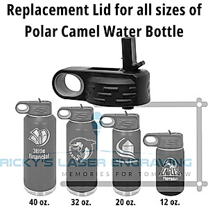 Polar Camel Replacement Lid (40/32/20 oz Water Bottle Lid, 1-Pack w/Straw)
