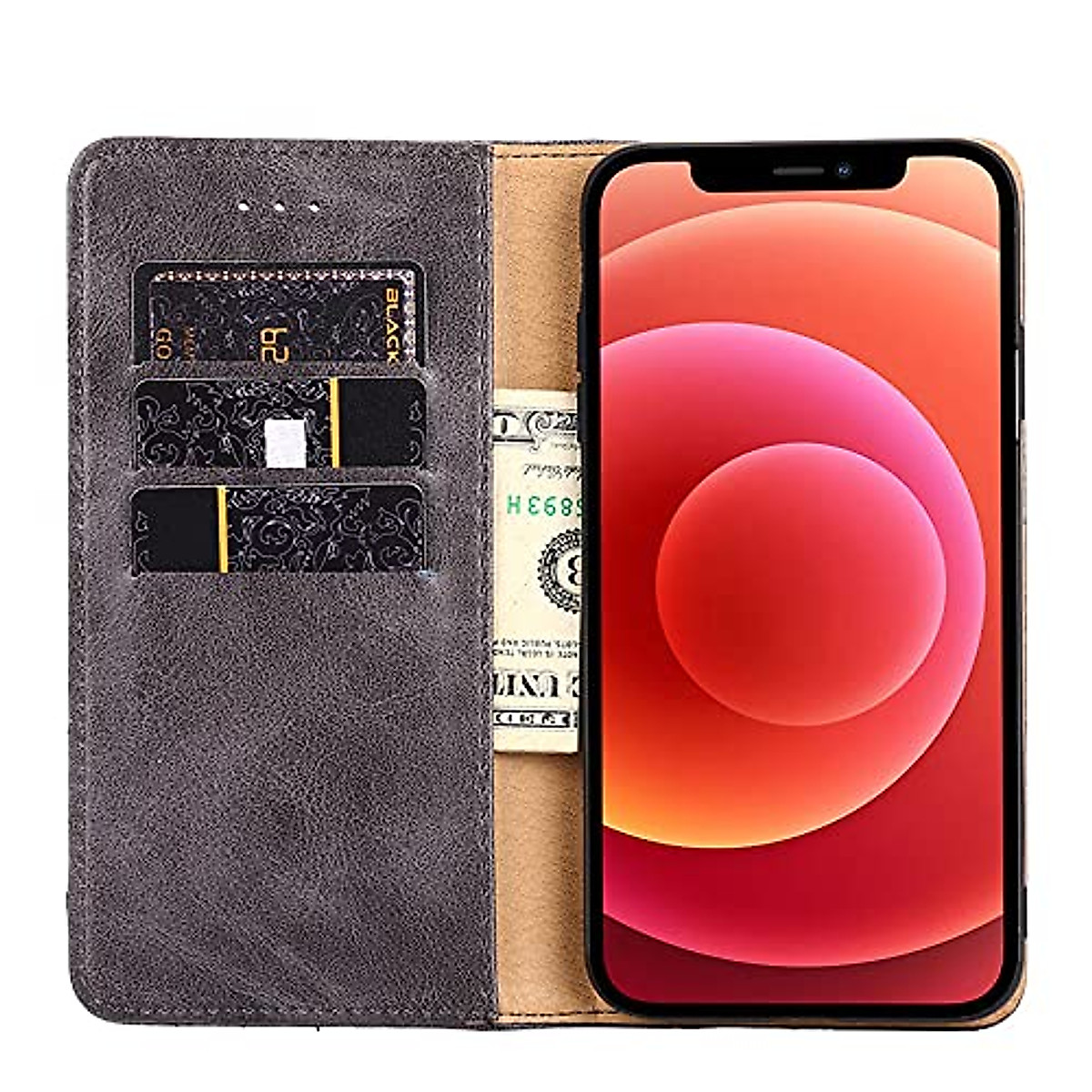 Fansipro Wallet Folio Case for Oppo Reno 2 F, Premium PU Leather Slim Fit Cover for Reno 2 F, 3 Card Slots, Align Cutouts, Gray
