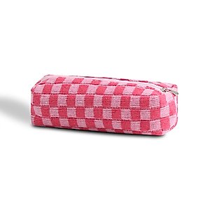 SURBEAV Pencil Case Pen Case Office College School Storage Bag Pouch Holder Box Organizer Makeup Pouch Cosmetic Bag Aesthetic Cute Pencil Case for Girls Boys Kids (Pink)