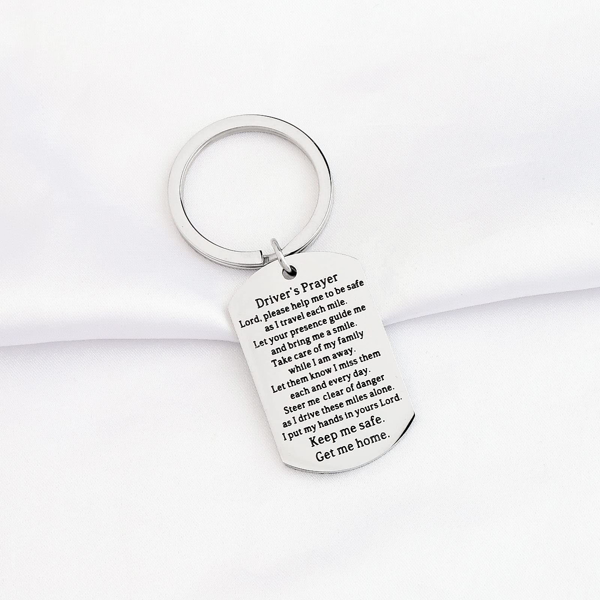Drive Safe Keychain New Driver Gift Trucker Daddy Gift Keep Me Safe Get Me Home Keychain for Truck Driver (Driver Prayer Keychain)