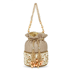 Aheli Potli Bags Gift for Women Evening Bag Clutch Ethnic Bride Purse with Drawstring