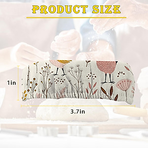 Rooster Floral 5- Pack Cloth Covers for Sourdough Starter Jar, Cloth Jar Covers Reusable Cloth Lid Top Cover Sourdough Proofing Bowl Cover Bread Fermentation Baking Supplies for 3-4 Inch Jar Mouth