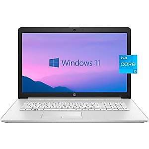 HP Newest 17.3" HD+ Laptop, 11th Intel Core i3-1115G4, 8GB RAM, 256GB SSD, Card Reader, HDMI, Webcam, Wi-Fi, Bluetooth, Windows 11 Home, Natural Silver with JAWFOAL