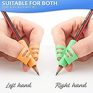 Stylo Pencil Grips for Kids Handwriting, Perfect Pencil Holders for Kids Home Schooling and Preschool - Writing Tools for Kids, Assorted Pen Grips, Christmas Gifts (Pack of 3)