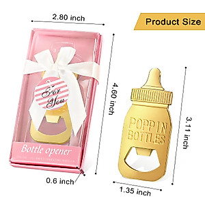 30 Pieces Baby Shower Bottle Opener Party Favor for Guest Popping Baby Bottle Shaped Opener Baby Girl Boy Birthday Wedding Gender Reveal Party Souvenirs Return Gifts (Pink)