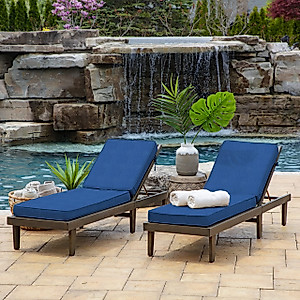 Arden Selections Modern Acrylic Outdoor Chaise Cushion 21 x 46, Lapis Blue