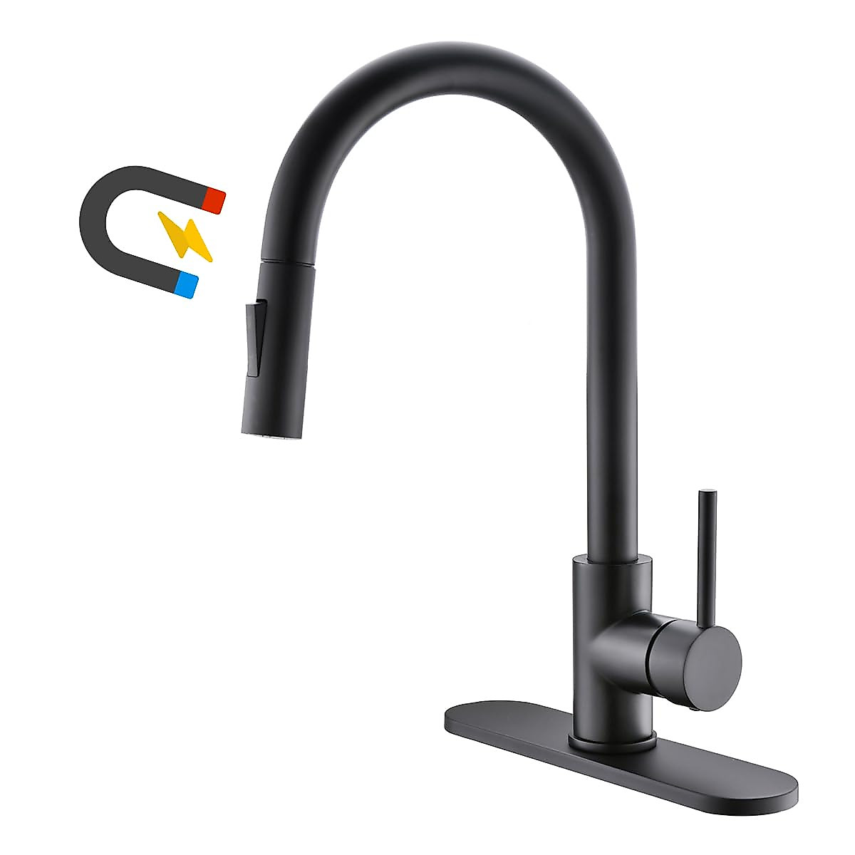 Havin Black Kitchen Faucet with Pull Down Magnetic Sprayer with Black Pot Filler Faucet