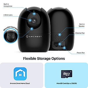 Amcrest 1080P WiFi Camera Indoor, Nanny Cam, Dog Camera, Sound & Baby Monitor, Human & Pet Detection, Motion-Tracking, 2.4Ghz Only, Pan/Tilt Wireless IP Camera, Night Vision, Smart Home ASH21-B