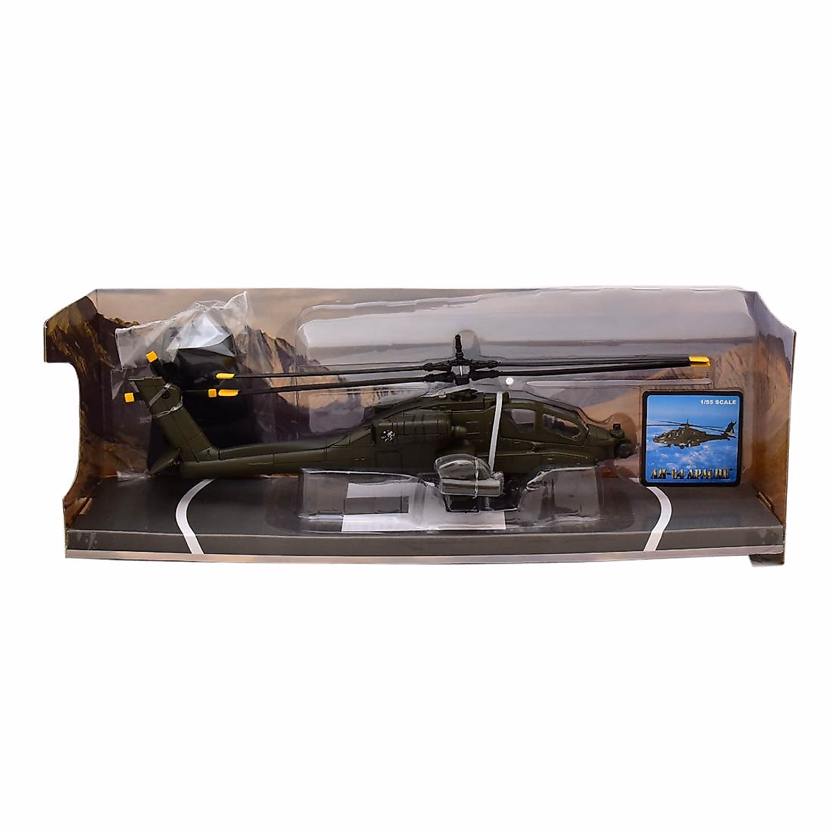 NewRay 25523 Sky Pilot 1:55 Apache Ah64 Die Cast Aircraft