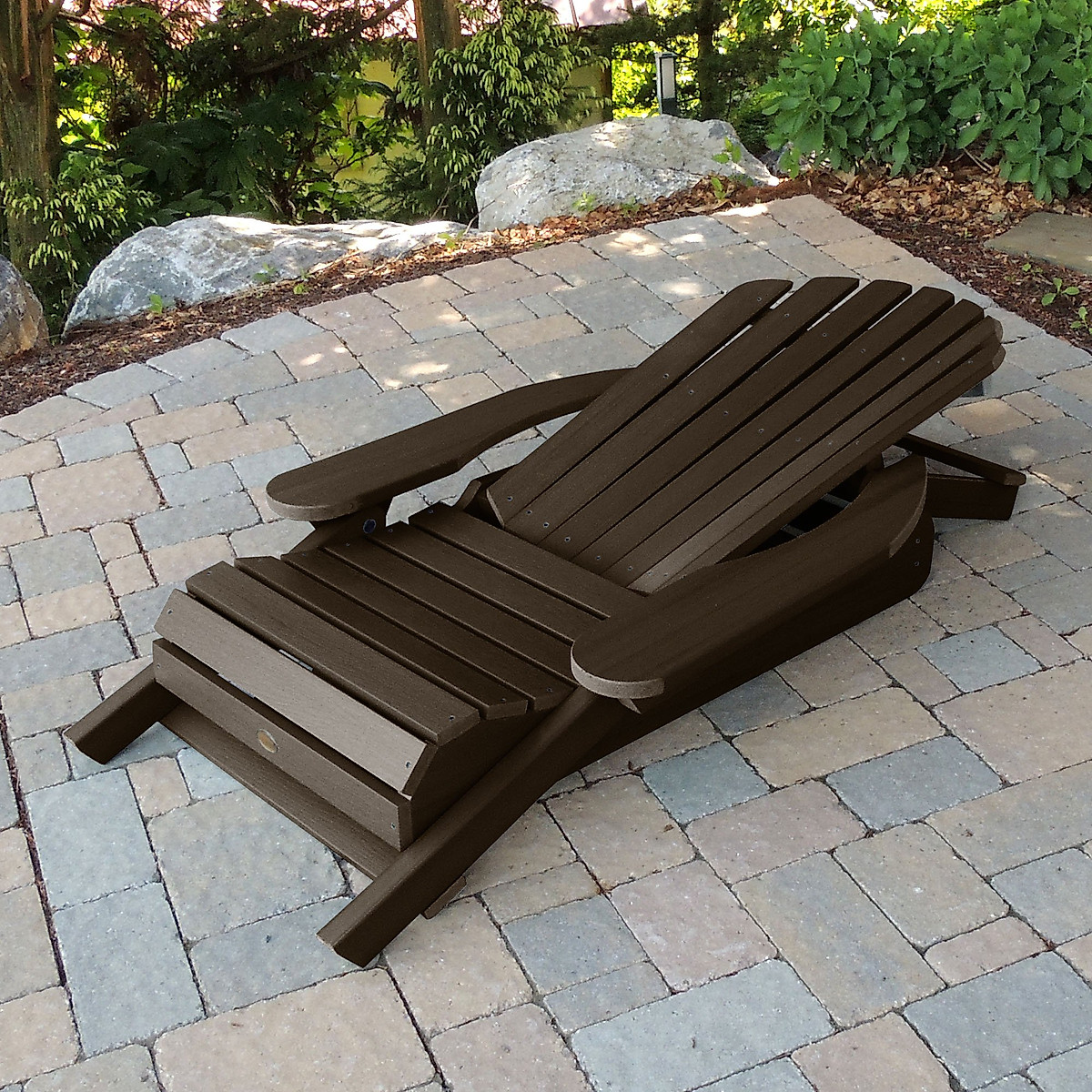 Highwood AD-KING1-ACE Hamilton Folding and Reclining King Size Adirondack Chair, Weathered Acorn