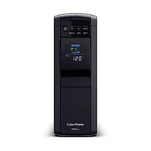 CyberPower CP1350PFCLCD PFC Sinewave UPS System, 1350VA/880W, 12 Outlets, AVR, Mini-Tower
