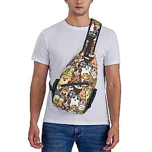 Yamegoun Moth and Butterfly Sling Bag Women Men Crossbody Backpack Shoulder Bag Unisex for Travel Casual Hiking with Adjustable Strap