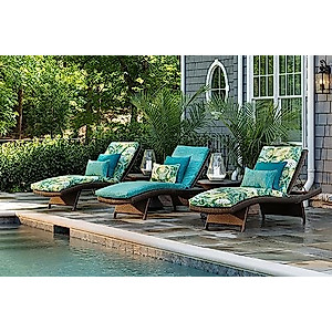 Pillow Perfect Remi Solid Indoor/Outdoor Large Lumbar Pillow Plush Fill, Weather and Fade Resistant, Large Lumbar - 16.5" x 24.5", Blue, 2 Count