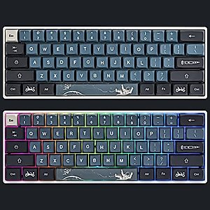 Mosptnspg Apollo XDA Keycaps 60 Percent, 83-Keys PBT Dye Sublimation Custom Key Cap Set for 61/68 Gaming Mechanical Keyboard