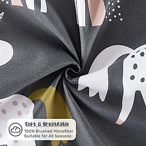 HollyHOME 3 Piece Full Size Bedding Comforter Sets for Teens and Girls, Pink Unicorn and Rainbow Bedding Set, 76”x 86”