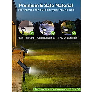 InnoGear Solar Outdoor Lights, 48 LED Spot Lights Outdoor IP67 Waterproof Spotlights for Yard Solar Spotlight 2-in-1 Landscape Spotlights Auto On/Off for Driveway Walkway Patio, Pack of 4 (White)