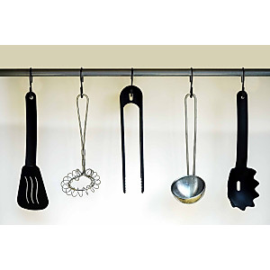 Yikla S Hooks for Hanging Plants, Clothes, 20 Pack Black S Shaped Hooks Made of Metal Iron, Heavy Duty S-Hooks