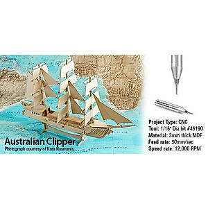 Amana Tool - 45239 Solid Carbide Cutting Edge Straight Plunge CNC Router Bit for Wood High Production 3/16 Dia x 5/8 x ¼ Inch Shank