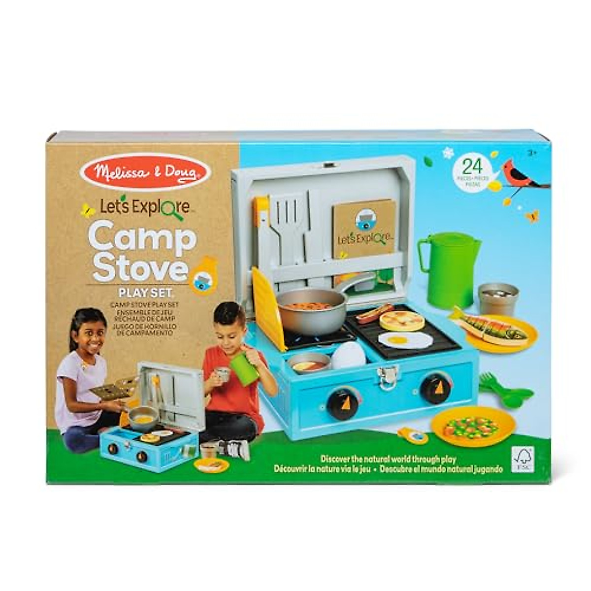 Melissa & Doug Let’s Explore Camp Stove Play Set – 24 Pieces - FSC Certified