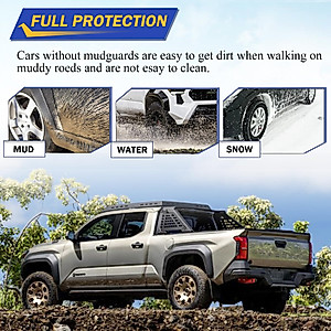 Mud Flaps Mud Splash Guard Mudguards for 2023 Toyota Tacoma Front & Rear with OEM Fender Flares Only Front LH RH & Rear LH RH 4PCS