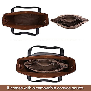 MORELLET Black Tote Bag for Women, Mother's Day Gift Reversible Tote Handbags with Purses Organizer Insert Satchel Bag