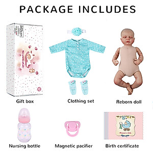 WOOROY Realistic Reborn Baby Dolls - 20 Inch Lifelike Newborn Baby Doll Girl Real Life Baby Dolls Sleeping Soft Weighted Reborn Doll Gift Toys for 3+ Years