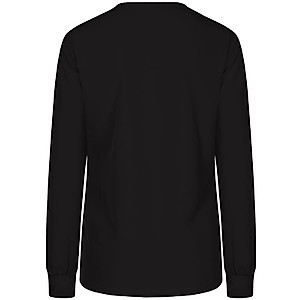 Minty Mint Women's Medical Scrub Button Down Jacket w/Patch Pocket Black L