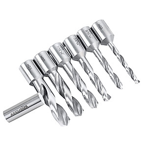 Accusize Industrial Tools 6pcs/Set H.S.S. Fully Ground Drill Sets with 3/4" Weldon Shank, 2inch Cutting Depth, 0519-5002