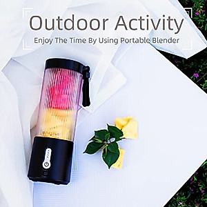 Personal Portable Blender, Mini Blender For Shakes and Smoothies, 15oz Multifunction Juicer Cup For Travel, Kitchen, Camping, Gym, Office