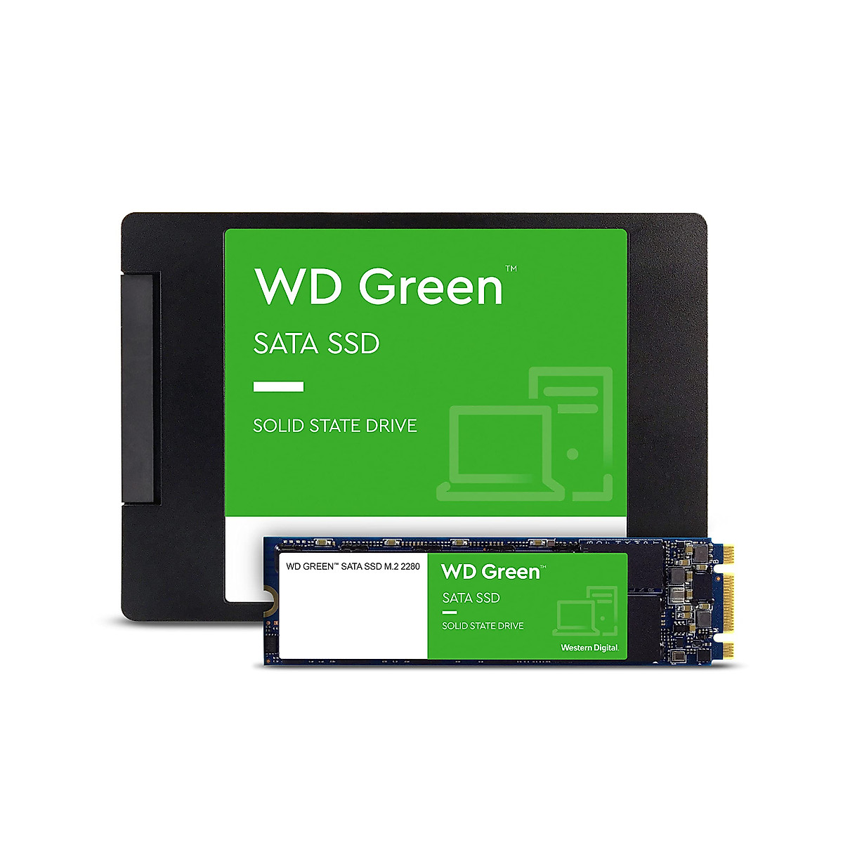 Western Digital 1TB WD Green Internal PC SSD Solid State Drive - SATA III 6 Gb/s, 2.5"/7mm, Up to 550 MB/s - WDS100T2G0A
