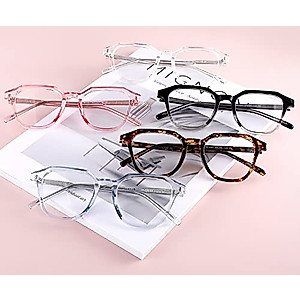 Haygafe Vintage Clear Glasses for Women Men Cute Square Frame Fake Non-prescription Eyeglasses