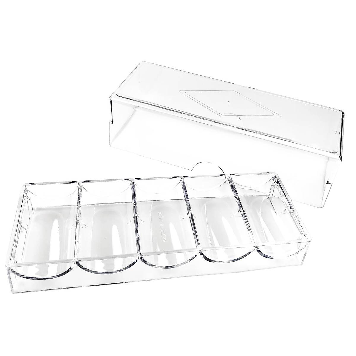 Poker Chip Holder Tray Racks - 1Pack Clear Acrylic Chips Rack Case with Cover Poker Table Accessories