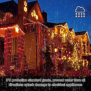 Attmu 72.2ft Christmas Lights, 8 Modes String Lights Outdoor Fairy Lights, 200 LED Waterproof Christmas Decorations for House Home Christmas Tree Valentines Lights Indoor Garden Holiday