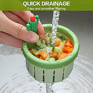2Pcs Cactus Sink Strainer,Cactus Kitchen Sink Drain Strainer with Widened Spacer,Press Automatic Dumping Basket,Multi-Functional Home Use Cactus Sink Draining Basket Filter Net Lifting Basket