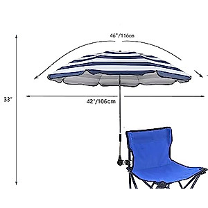 STARRY CITY Chair Umbrellas with Universal Adjustable Clamp,Clip on Parasol Sun Shade for Patio Beach Wheelchairs Golf Carts
