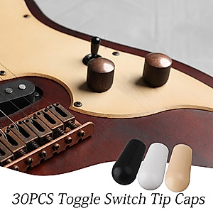 BQLZR Guitar Switch M3.5 Plastic 3 Way Toggle Switch Knob Caps with Threaded Inside for Electric Guitar Pack of 30