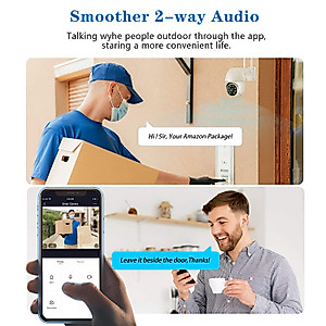 AIMECOR Outdoor Security Camera, FHD 1080P Pan/Tilt 2.4G WiFi Home Surveillance Camera with Night Vision 2-Way Audio Cloud Motion Detection Activity Alert IP66 Waterproof Cloud Alexa - iOS, Android