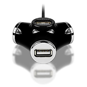 Axagon HUE-X3B USB 2.0 480Mbit/s Black Hub & Concentrator (USB 2.0, USB 2.0, 1.2 m, 480 Mbps, Black, 65 mm)