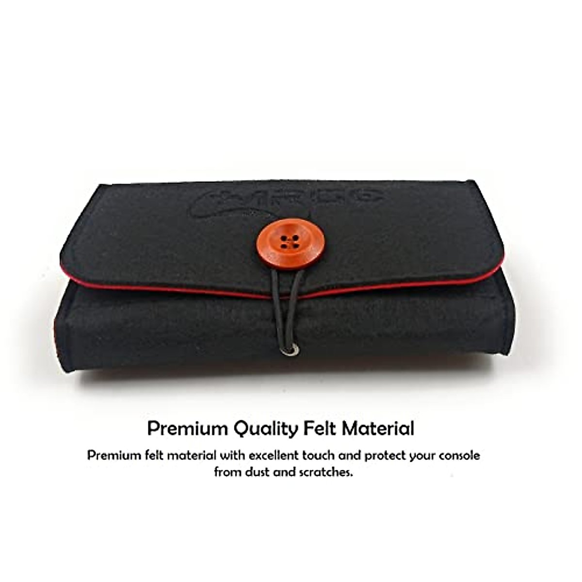 MRGC Felt Soft Case Carrying Bag for Anbernic RG351MP / RG351P / RG350 / RG350M / RG350P / RK2020 / RGB10 - Portable Travel Case, Protective Pouch for Handheld Retro Game Console (Black)
