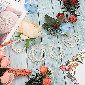 Sibba 8 Pieces Elastic Pearl Wrist Bands Lace Corsage Bracelet Wrist Corsage Bands Wedding Corsages Wristlets DIY Wrist Corsages Accessories for Wedding Festival Beach Party