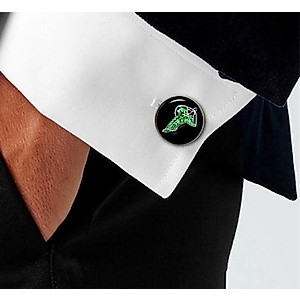 Kooer Birthday Gifts For Husband, Elven Leaf Cufflinks Wedding Cuff Links Tie Clip Gifts For Groomsman Best Man (Elven Leaf cufflinks tie clip set)